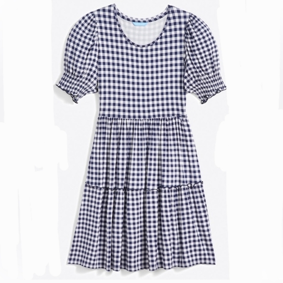 Draper James | Dresses | Draper James Lee Ann Bluewhite Gingham Tiered ...